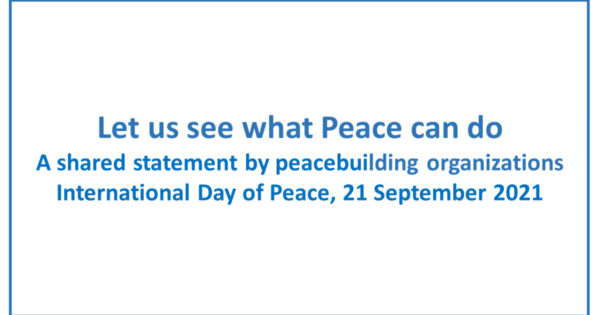 International Day of Peace - Shared Statement by Peacebuilding ...